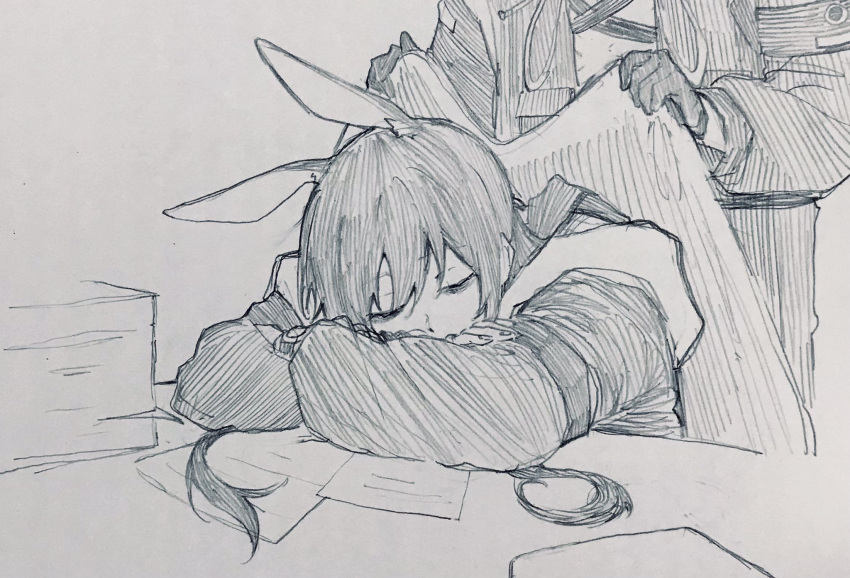 Safebooru - 1girl 1other amiya (arknights) animal ear fluff animal ears arknights armband ...