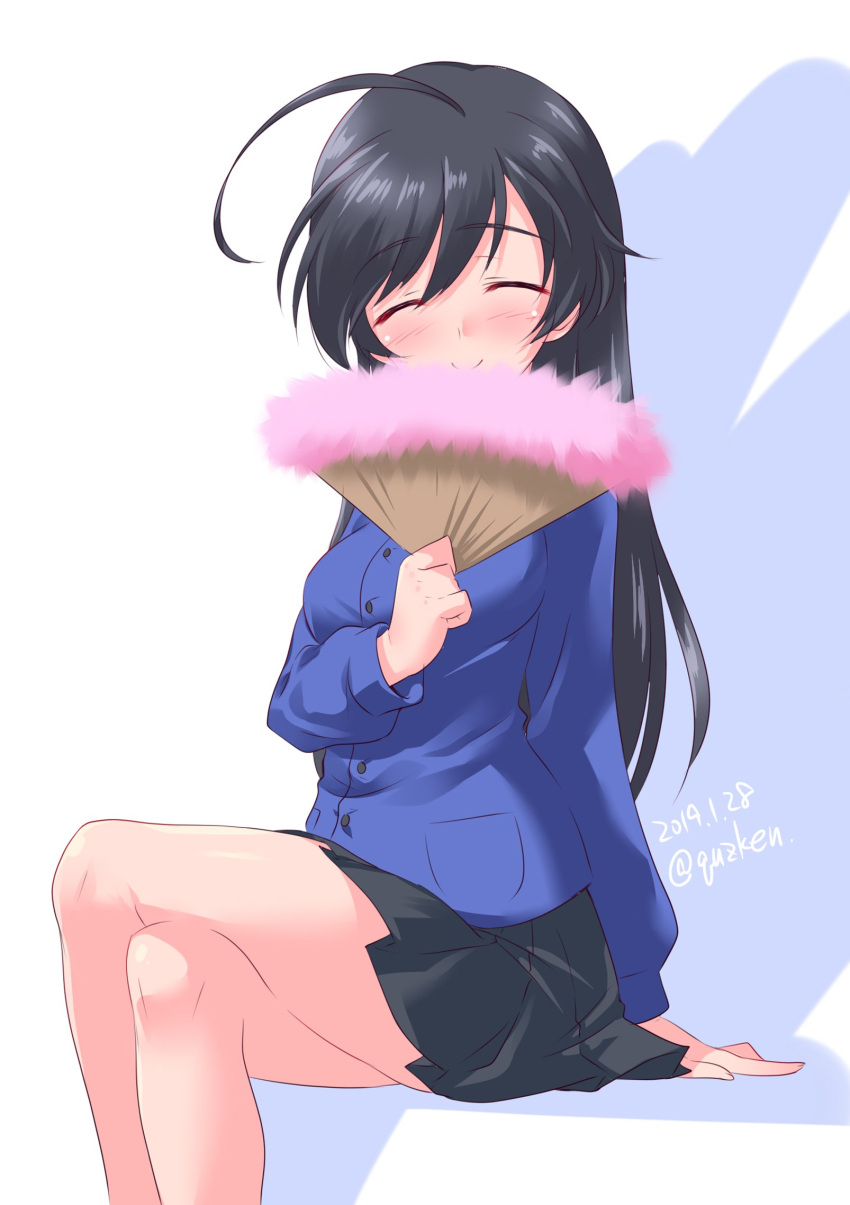 Safebooru 1girl Ahoge Alternate Costume Arm Support Bangs Bc Freedom 3174