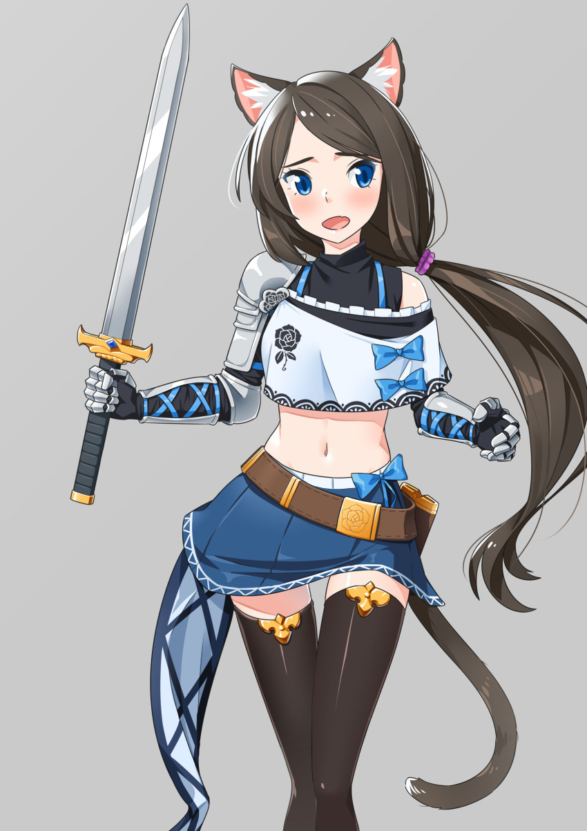 Safebooru - 1girl absurdres animal ear fluff animal ears armor belt black gloves black hair ...