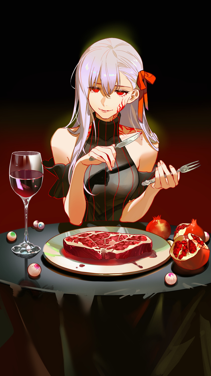 Safebooru - 1girl absurdres akemi homura akemi homura (black dress) alcohol bare shoulders blood ...