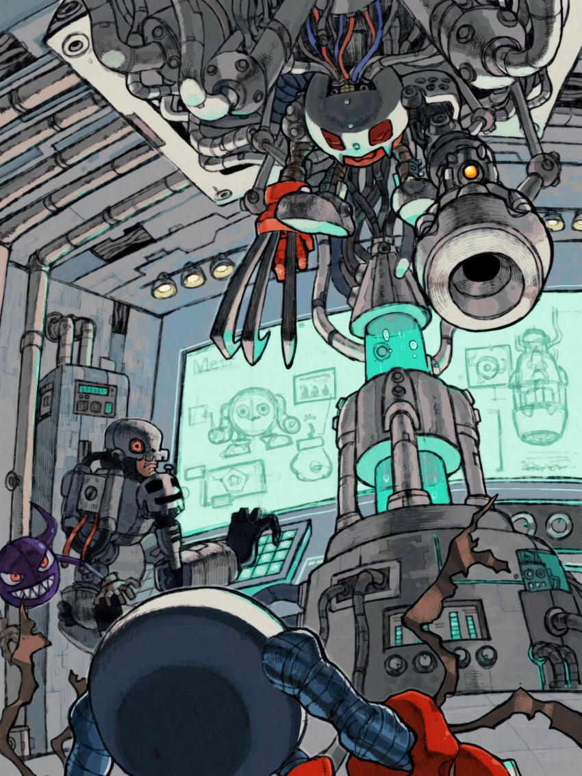 Safebooru - analog boy02 andromon arm blade arm cannon cable claw ...