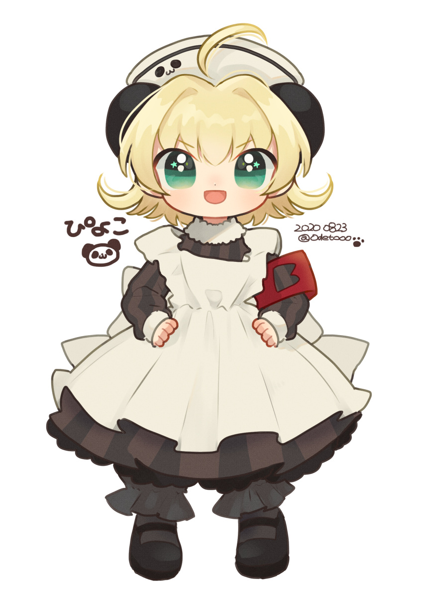 Safebooru - 1girl absurdres ahoge animal ears apron armband black dress blonde hair di gi charat ...