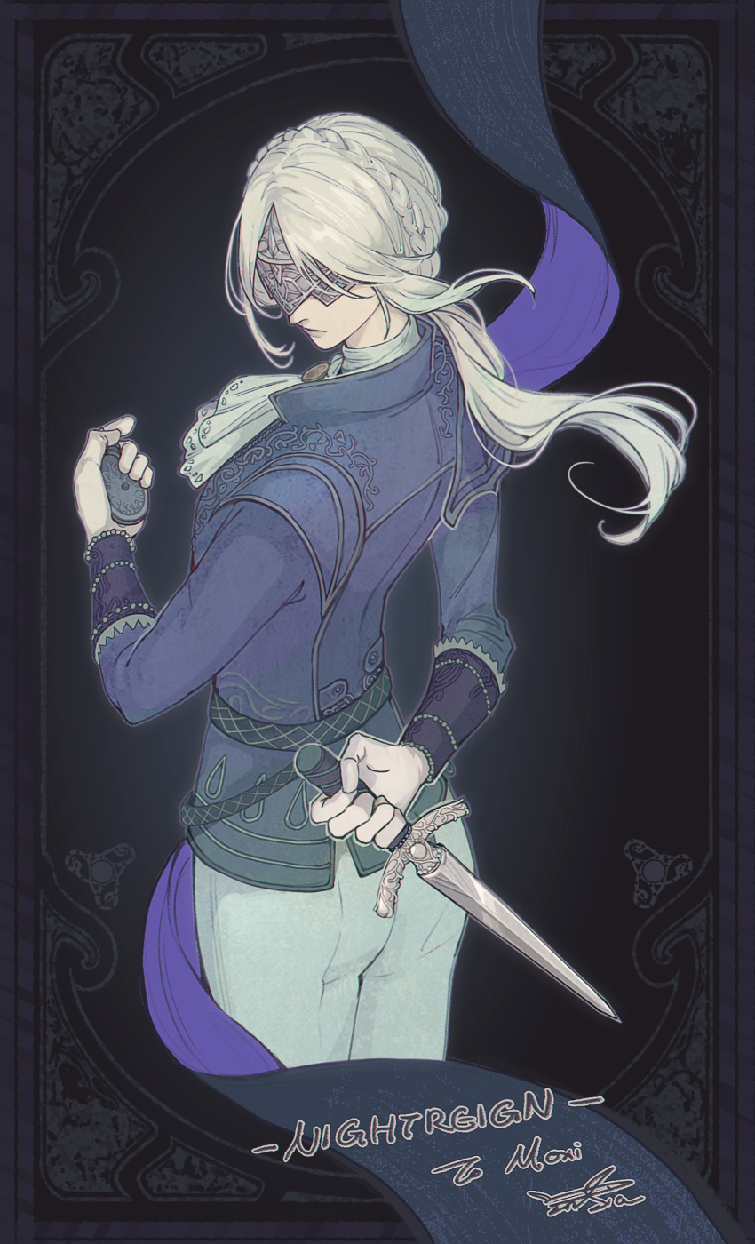 Safebooru - 1girl absurdres ascot blindfold blonde hair blue jacket ...