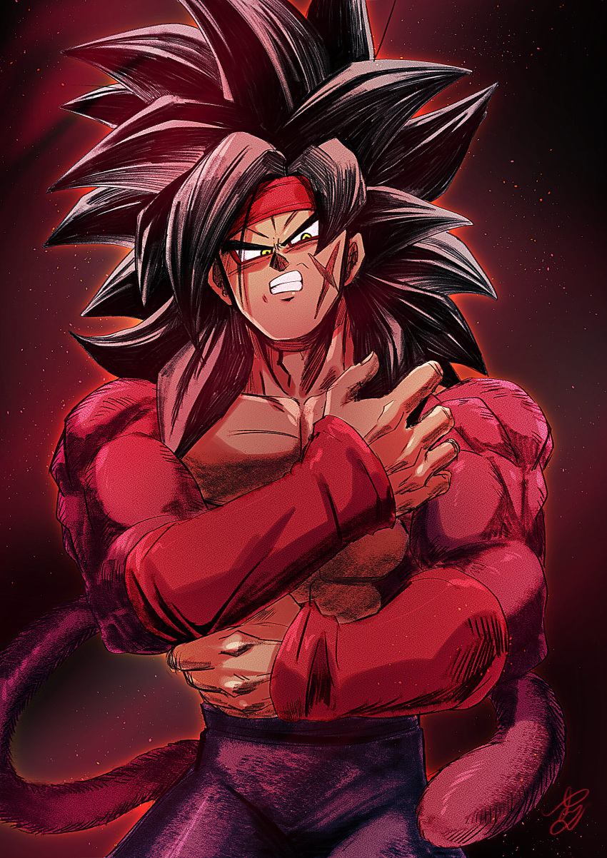 Safebooru - absurdres bandana bardock black hair body fur cross scar dragon ball dragon ball ...