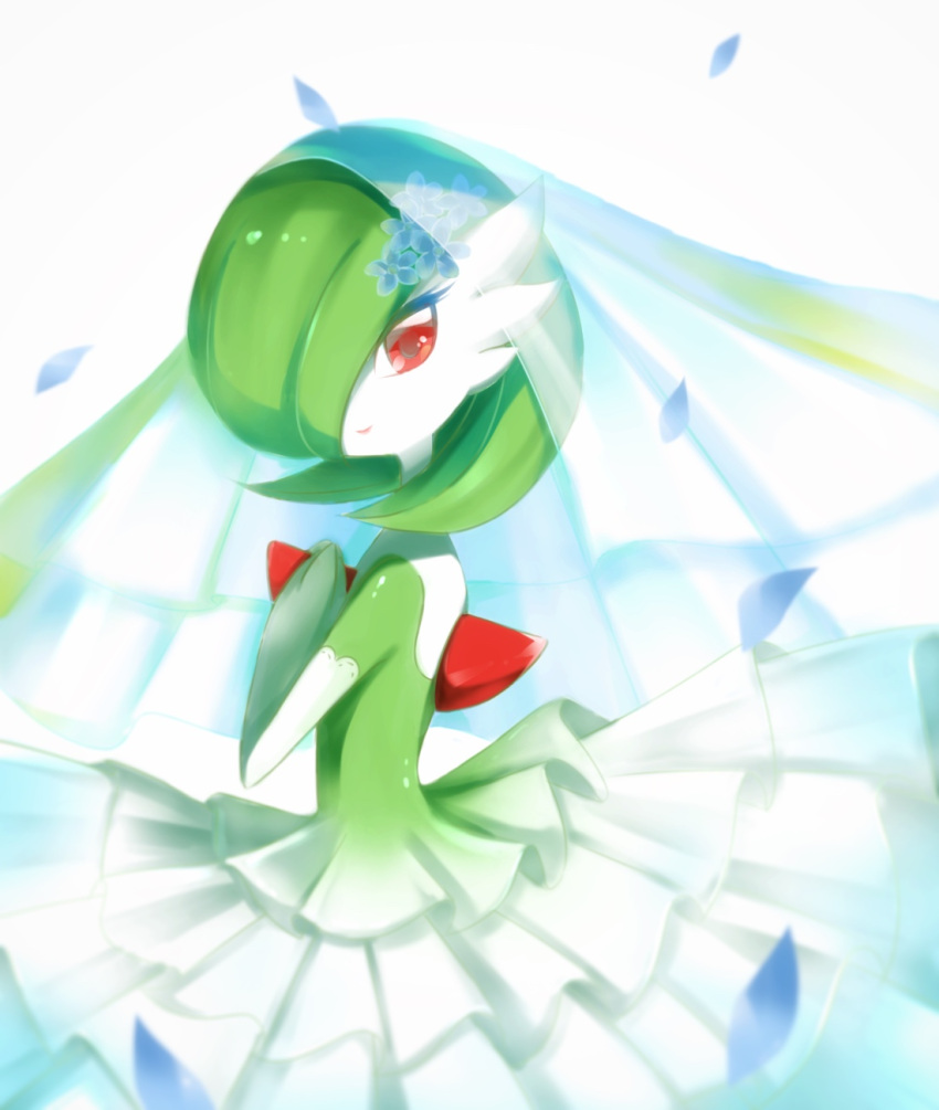 Safebooru - 1girl bob cut bridal veil clothed pokemon dress flower ...