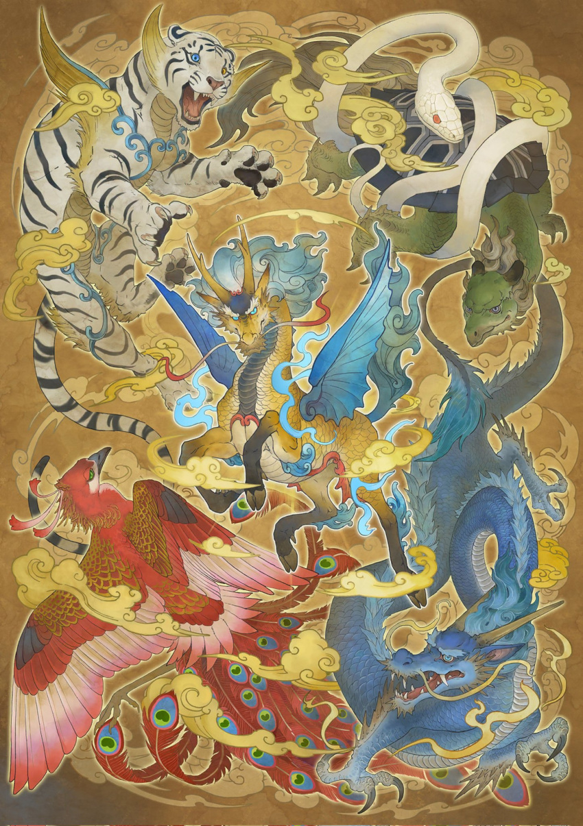 Safebooru - animal ears beak bird blue eyes byakko byakko (kemono ...