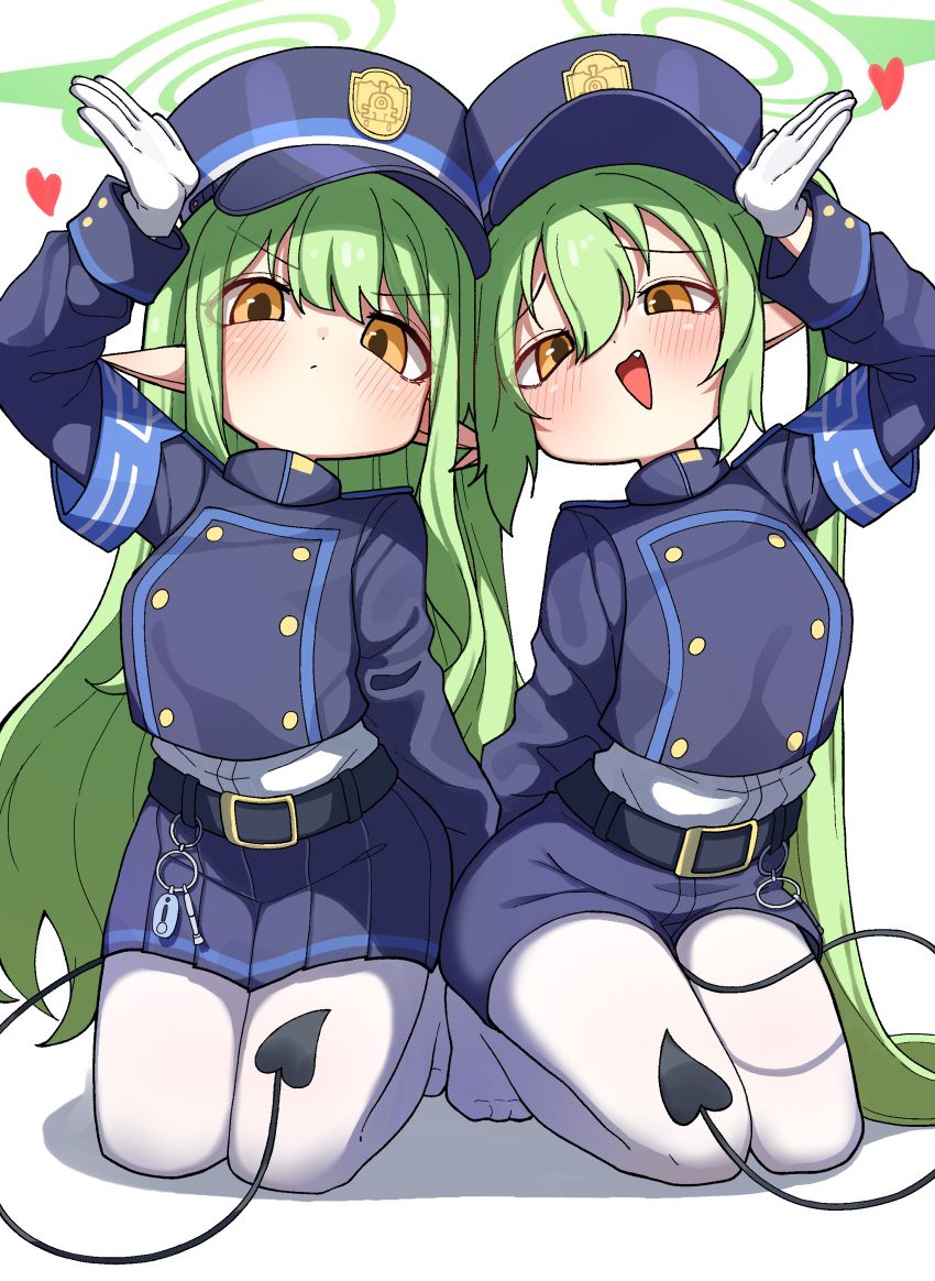 Safebooru - 2girls :d absurdres armband belt black belt black shorts black skirt blue archive ...