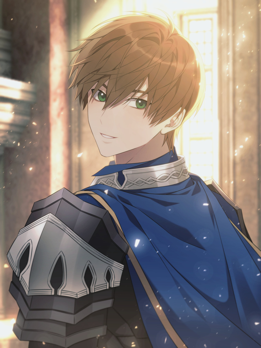 Safebooru - 1boy absurdres alter (mabinogi) armor blue cape brown hair ...