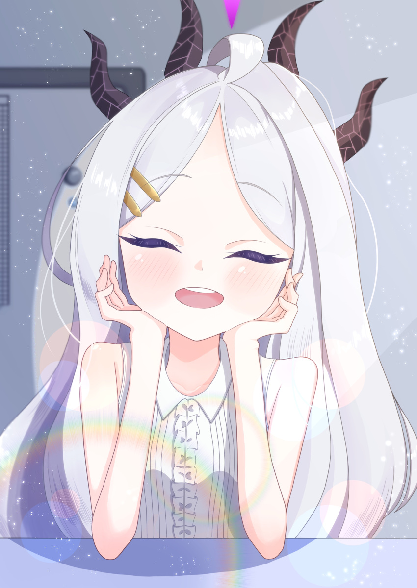 Safebooru - absurdres ahoge bare shoulders black halo blue archive blush breasts demon girl ...