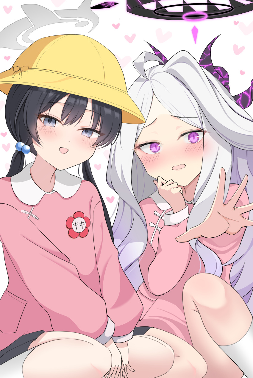 Safebooru - absurdres ahoge black hair black halo blue archive blush demon girl demon horns ...