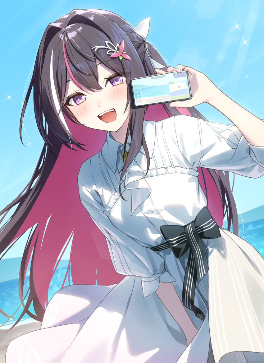 Safebooru - 1girl :d absurdres akabino ascot azki (4th costume) (hololive) azki (hololive) black ...