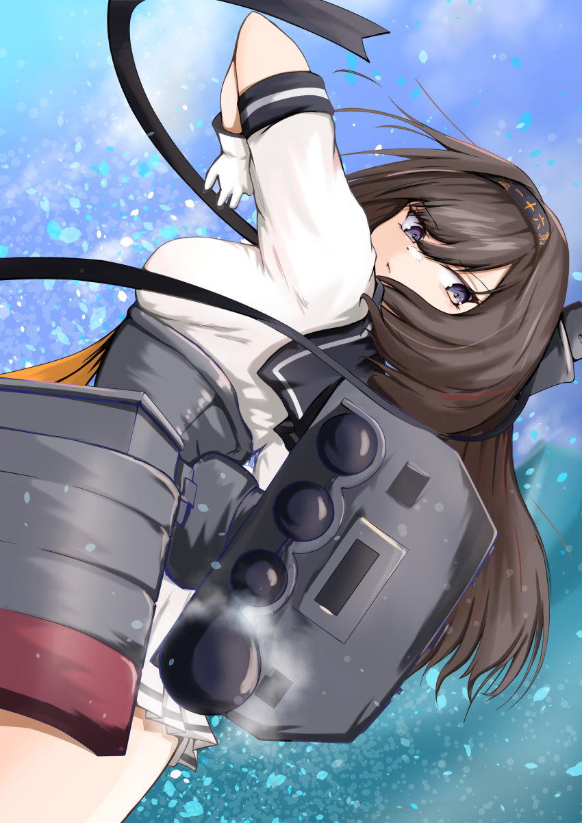 Safebooru - 1girl absurdres akizuki (kancolle) black hair black headband black sailor collar ...