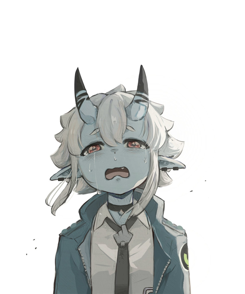 Safebooru - 1girl blue skin colored skin oni oni horns short hair ...