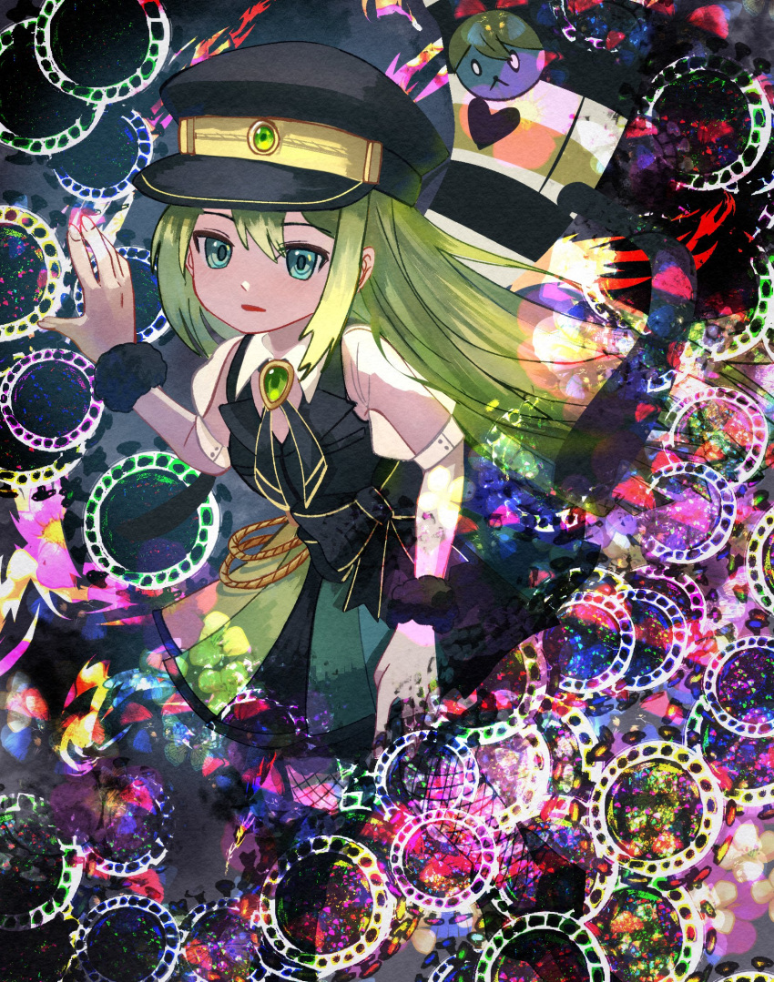 Safebooru - 1girl alina gray black vest collared shirt green eyes green hair highres long hair ...