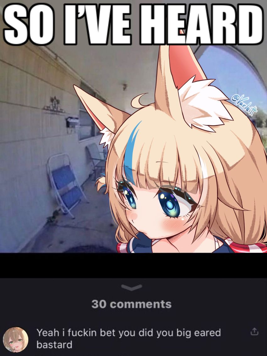 Safebooru - 1girl absurdres animal ear fluff animal ears blonde hair blue eyes blue streaks cat ...