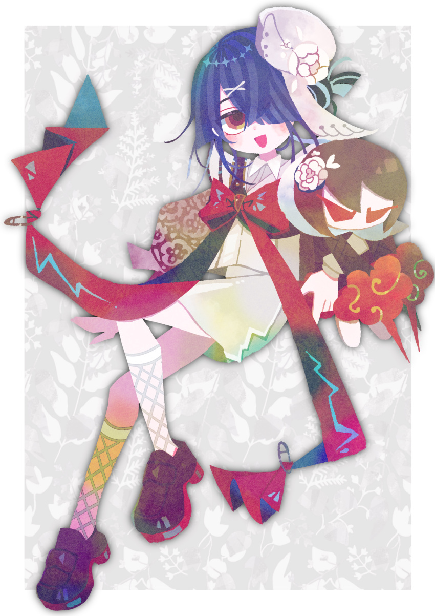 Safebooru - 1girl absurdres black hair blush bow bowtie brown shoes ...