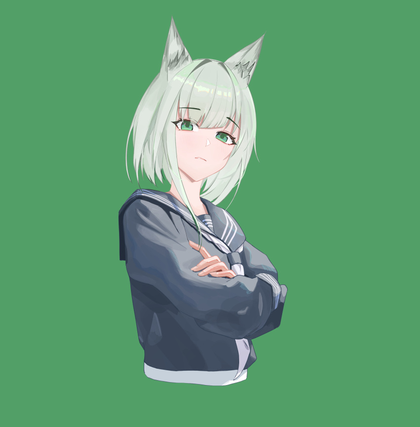 Safebooru - 1girl absurdres animal ear fluff animal ears arknights black sailor collar black ...