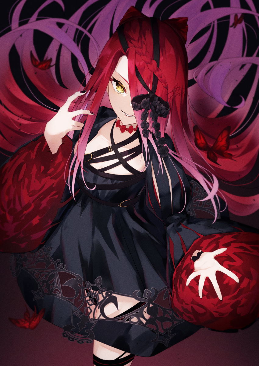 Safebooru - 1girl absurdres black dress braid bug butterfly dress fate/grand order fate (series ...