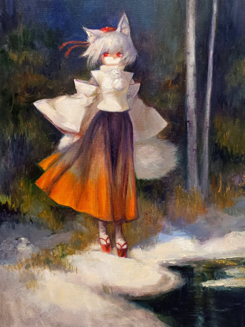 Safebooru - 1girl animal ear fluff animal ears birch tree detached ...