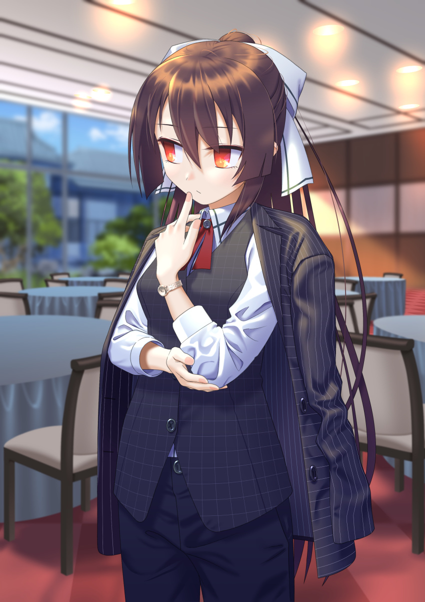 Safebooru - 1girl absurdres black jacket black pants black vest breasts ...