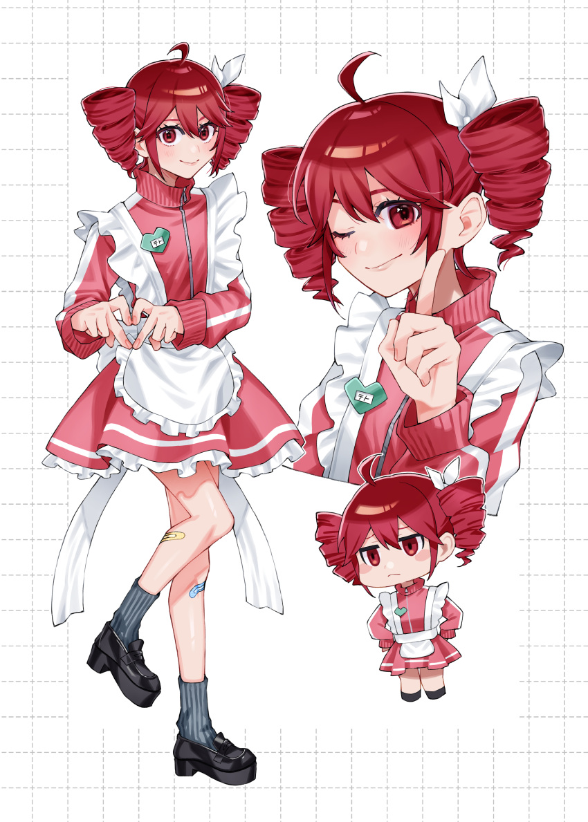 Safebooru - 1girl absurdres ahoge alternate costume apron bandaid ...