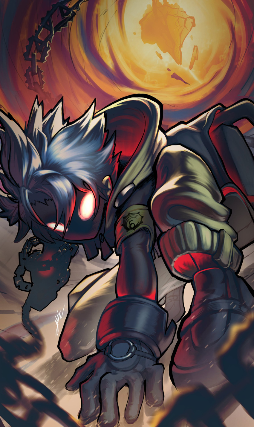 Safebooru - 1boy absurdres armband belt pouch black boots boots chain ...