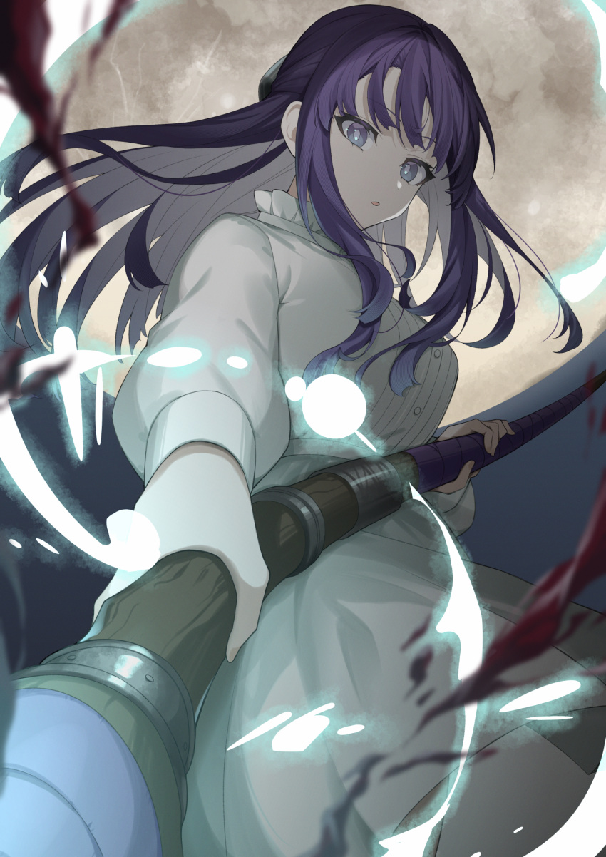 Safebooru - 1girl blood breasts collar commentary request dress feet out of frame fern (sousou ...