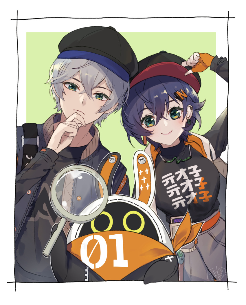 Safebooru - 1boy 1girl bangboo (zenless zone zero) belle (zenless zone zero) black hat black ...