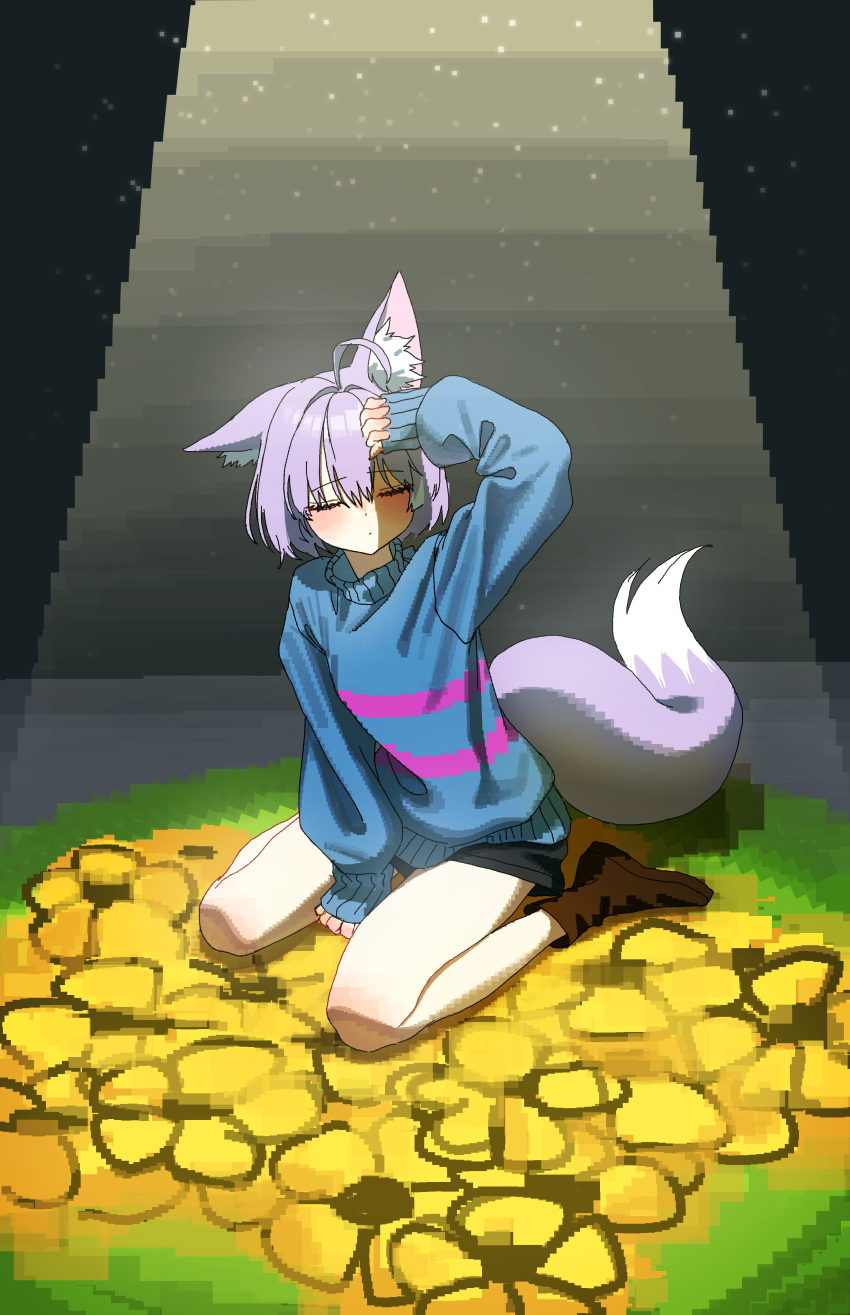 Safebooru - 1girl absurdres ahoge animal ear fluff animal ears blush fox ears fox girl fox tail ...