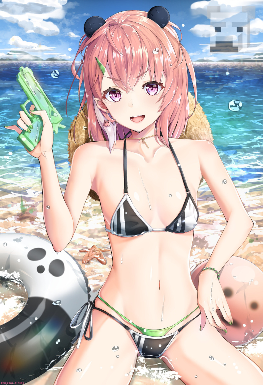 Safebooru - 1girl absurdres bangs bare arms bare shoulders bikini black bikini blush breasts ...