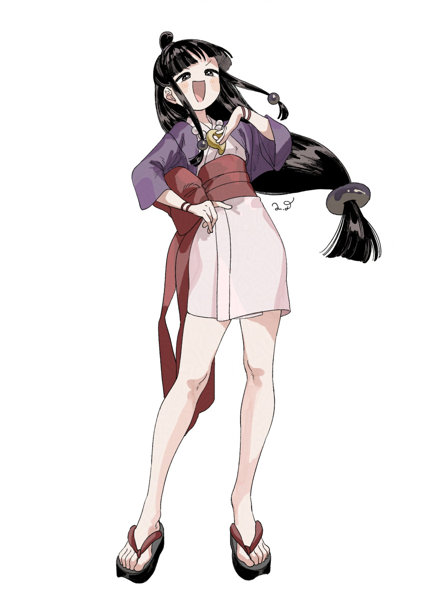 Safebooru - 1girl absurdres ace attorney bead necklace beads black eyes black hair blush full ...