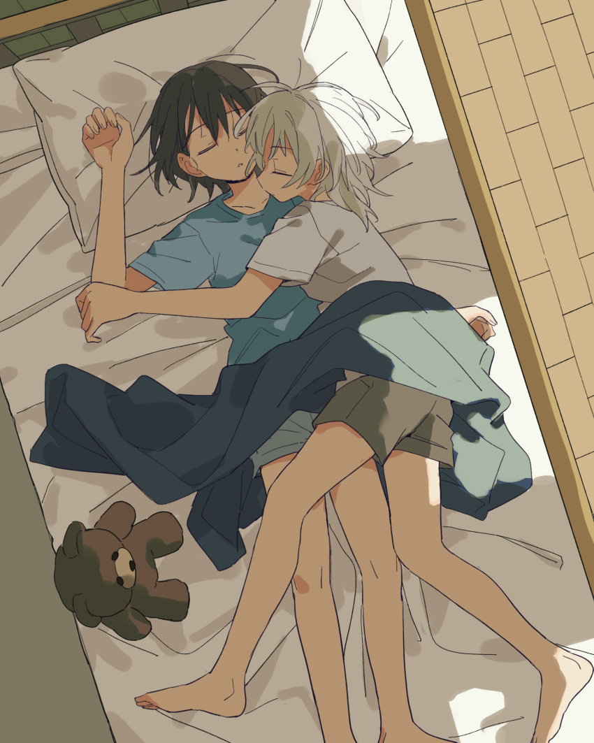 Safebooru - 2girls bang dream! bang dream! it's mygo!!!!! barefoot blue shirt closed eyes ...