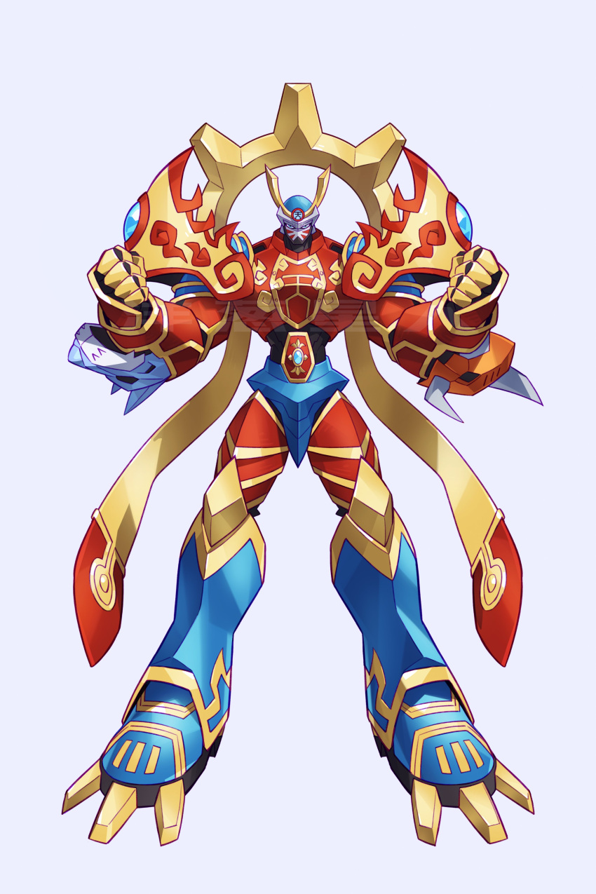 Safebooru - absurdres armor blue armor blue eyes clenched hands digimon ...
