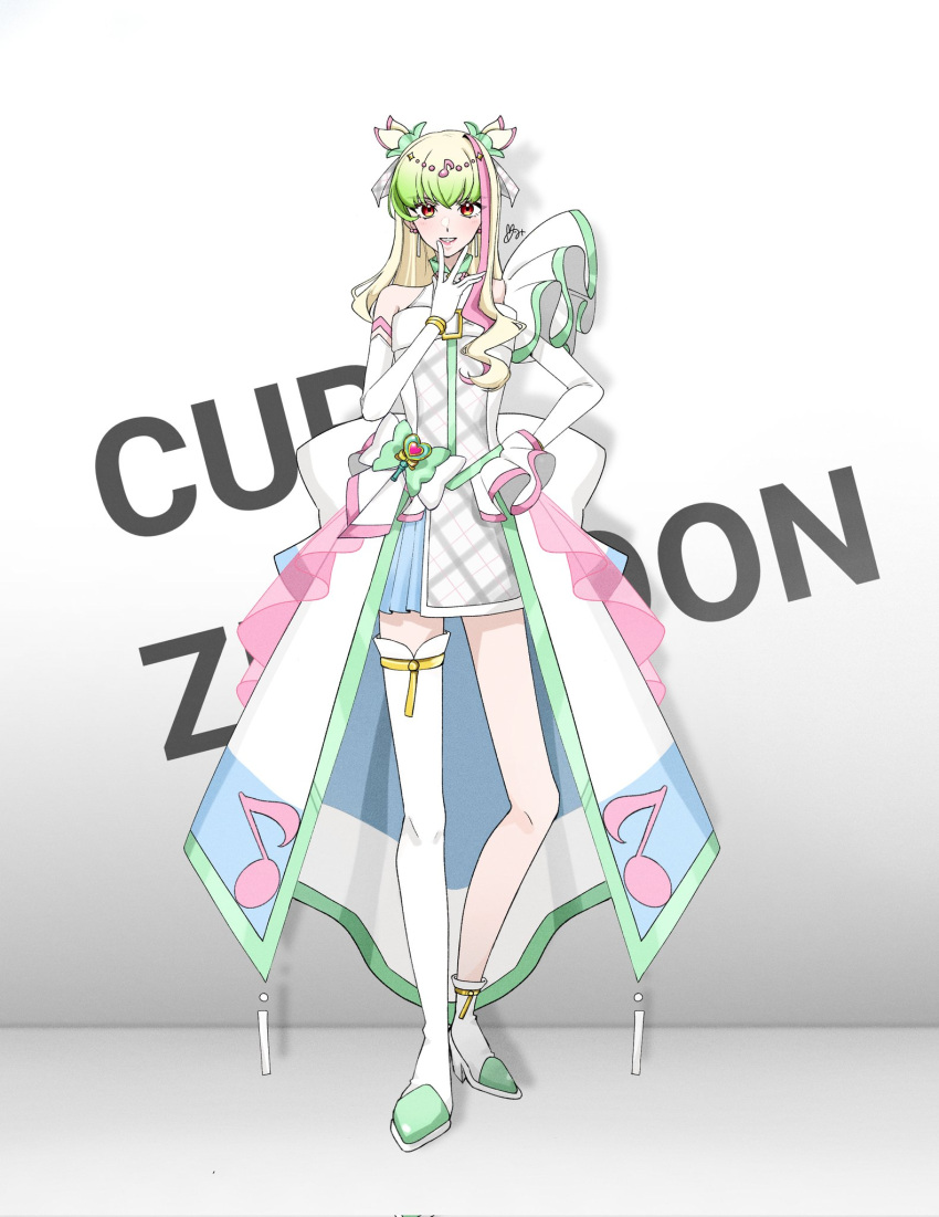 Safebooru - 1girl blonde hair blunt bangs boots choker cure zukyuun ...