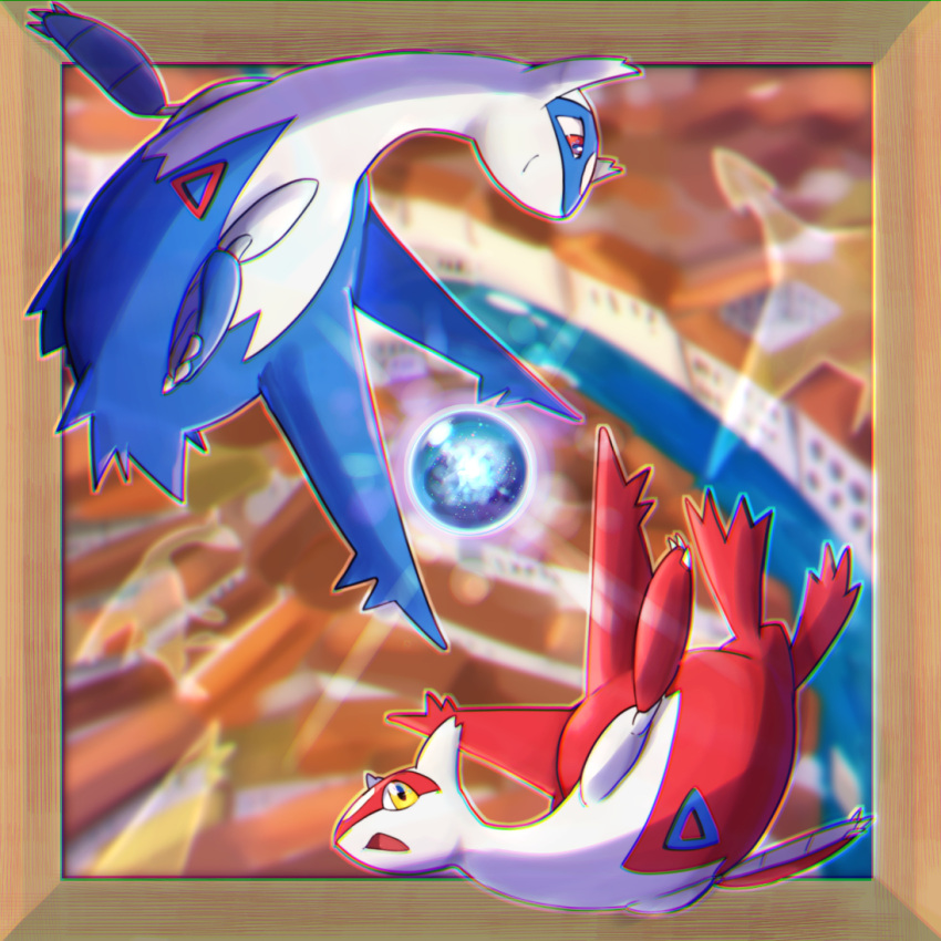 Safebooru - :d blue fur blurry blurry background closed mouth latias ...