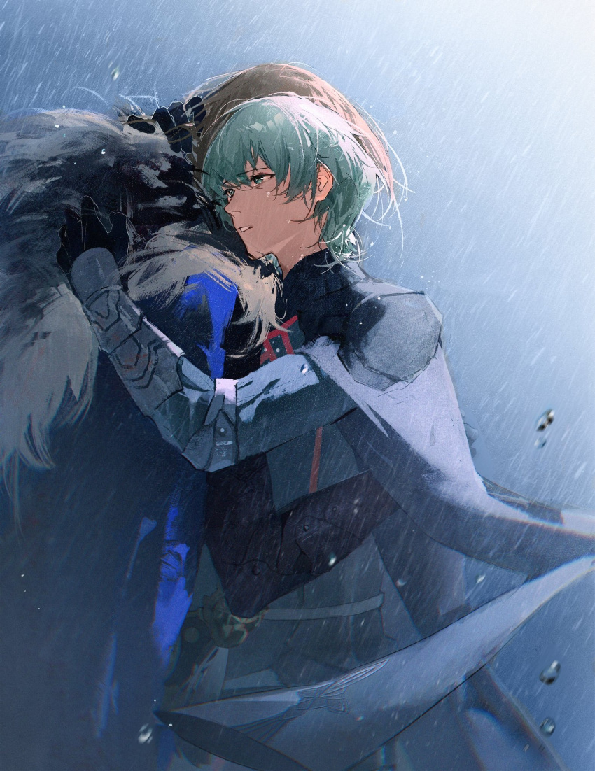 Safebooru - 2boys armor black armor black cape black fur black gloves ...