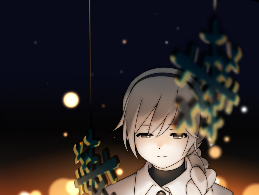 Safebooru - 1girl braid closed mouth coat commentary request earmuffs ...