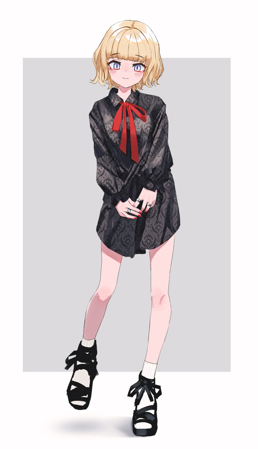 Safebooru 1girl Absurdres Bangs Black Dress Blonde Hair Blue Eyes 9904