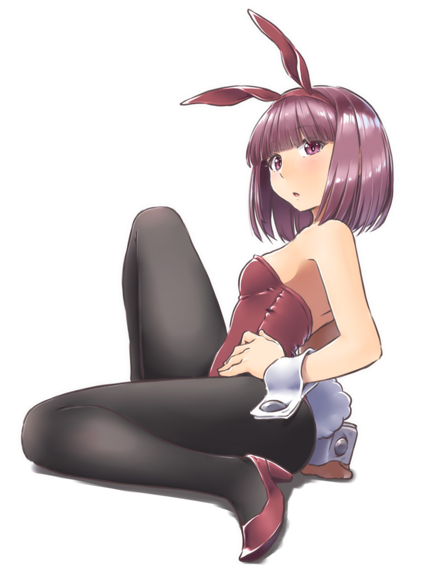 Safebooru - 1girl alto-00 animal ears black legwear bunny girl bunny tail bunnysuit higashiyama ...