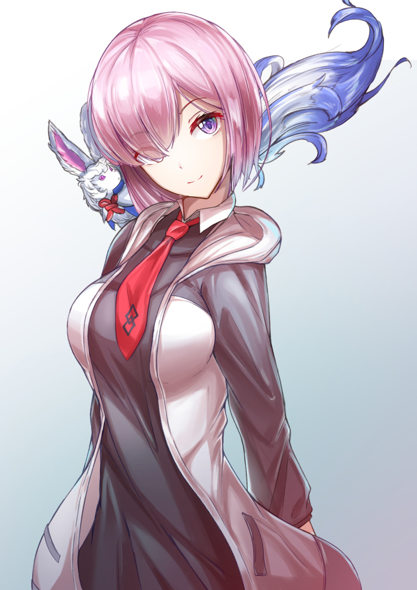 Safebooru - 1girl absurdres animal animal on shoulder arms behind back ...