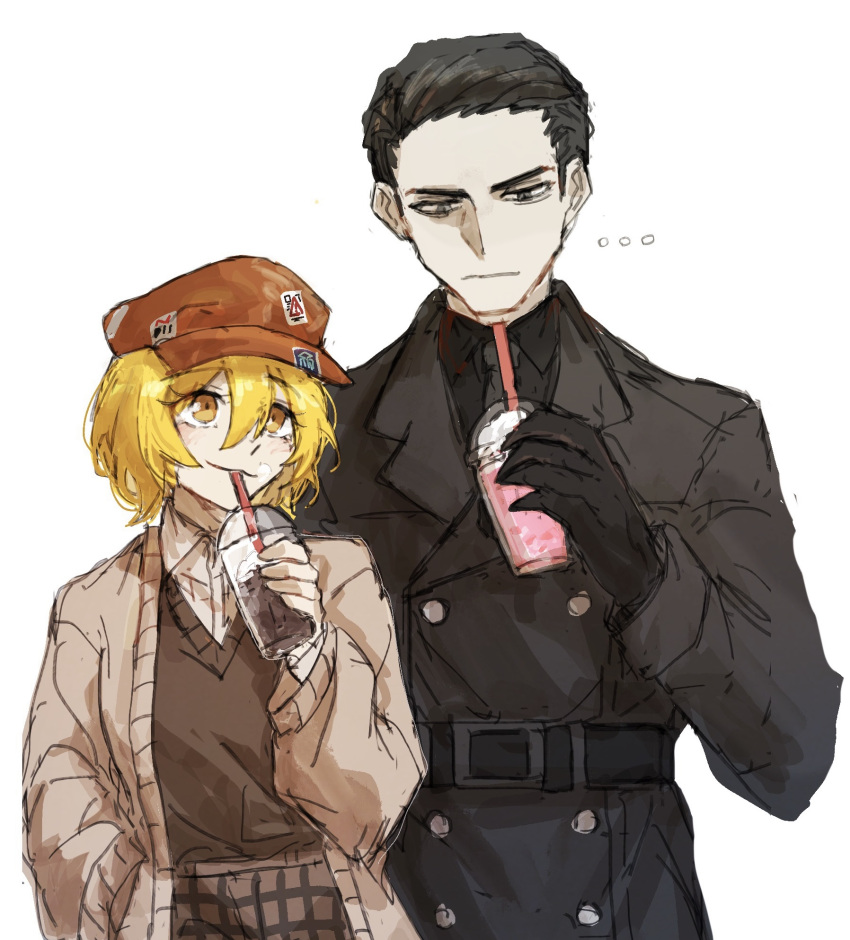 Safebooru - 1boy 1girl black coat black hair black jacket black shirt ...