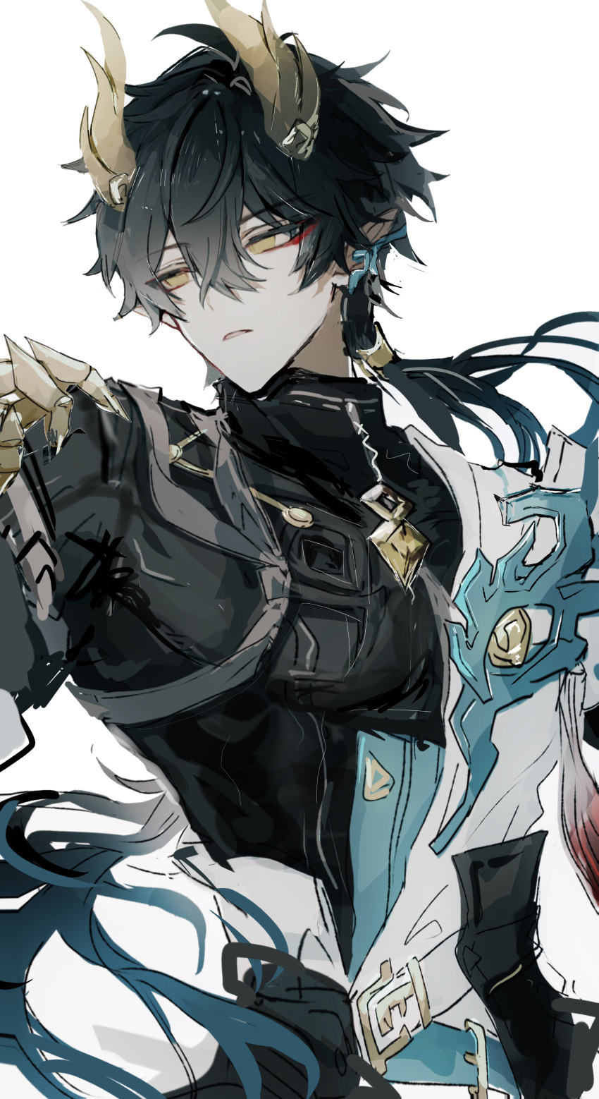 Safebooru - 1boy absurdres black hair black shirt dan heng (honkai ...