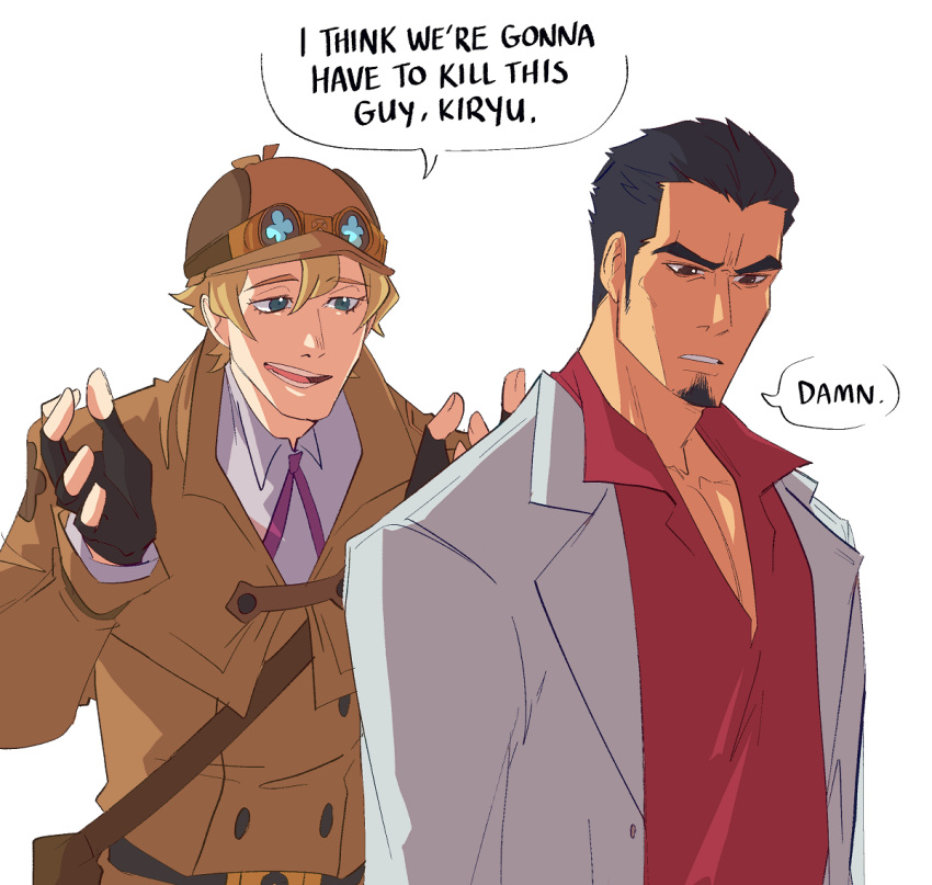 Safebooru - 2boys ace attorney black hair blonde hair collared shirt ...