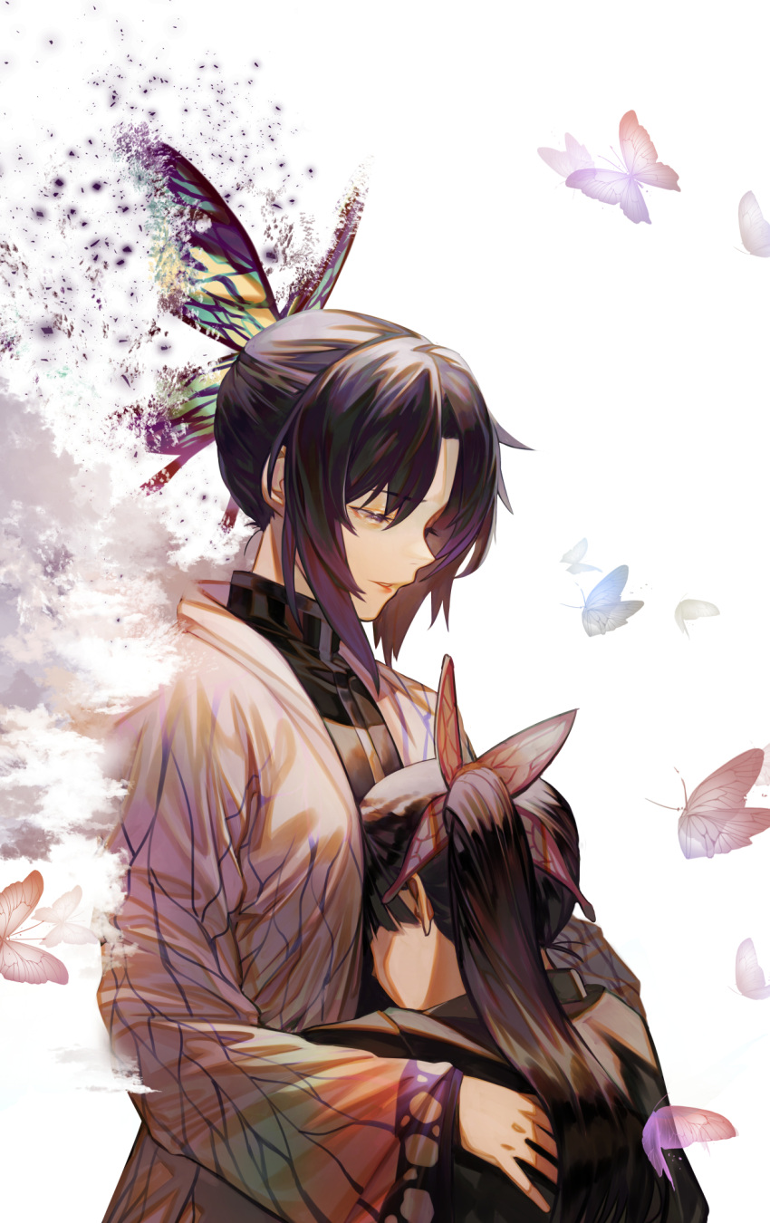Safebooru - 2girls bangs black hair bug butterfly butterfly hair ...