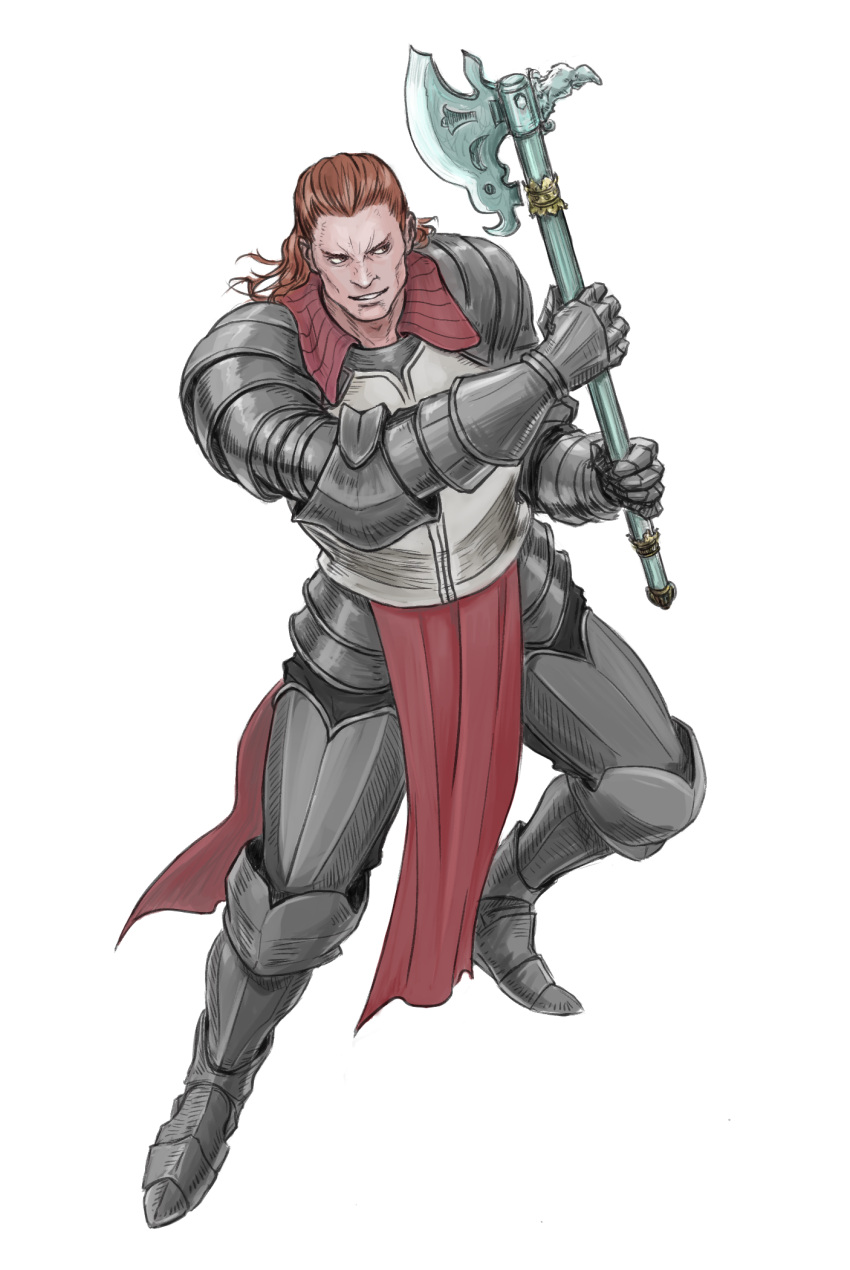 Safebooru - 1boy armor axe barbas dahd geuse brown eyes brown hair full ...