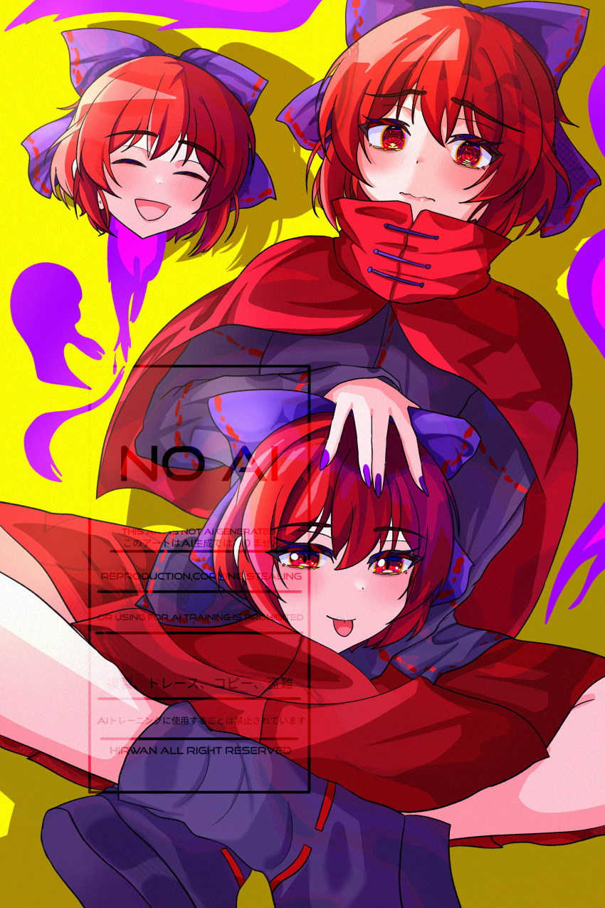 Safebooru - absurdres bow cape cloak disembodied head fire floating ...