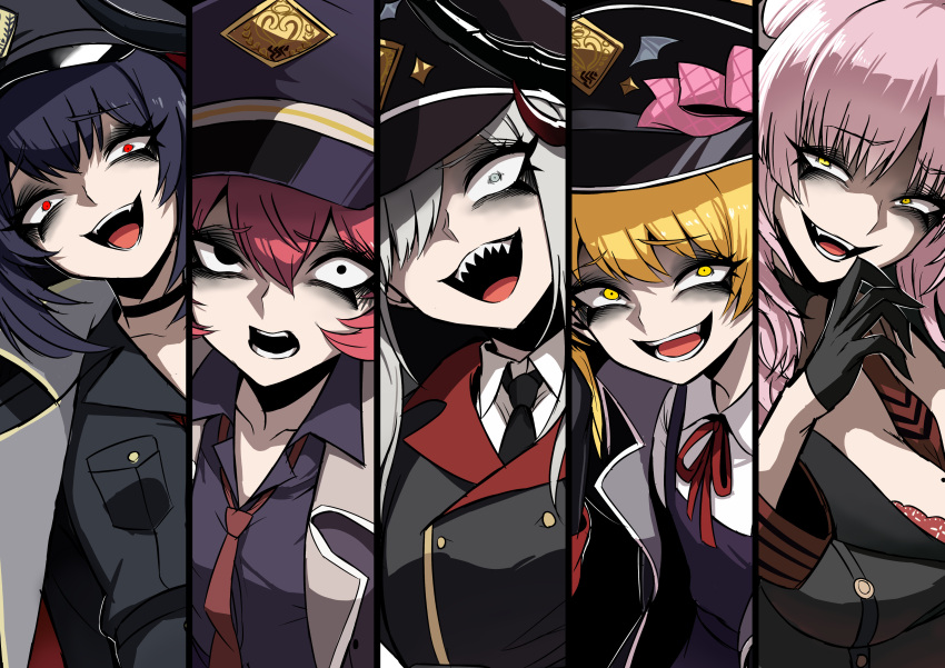 Safebooru - 5girls absurdres black horns blonde hair blue archive breasts chiaki (blue archive ...