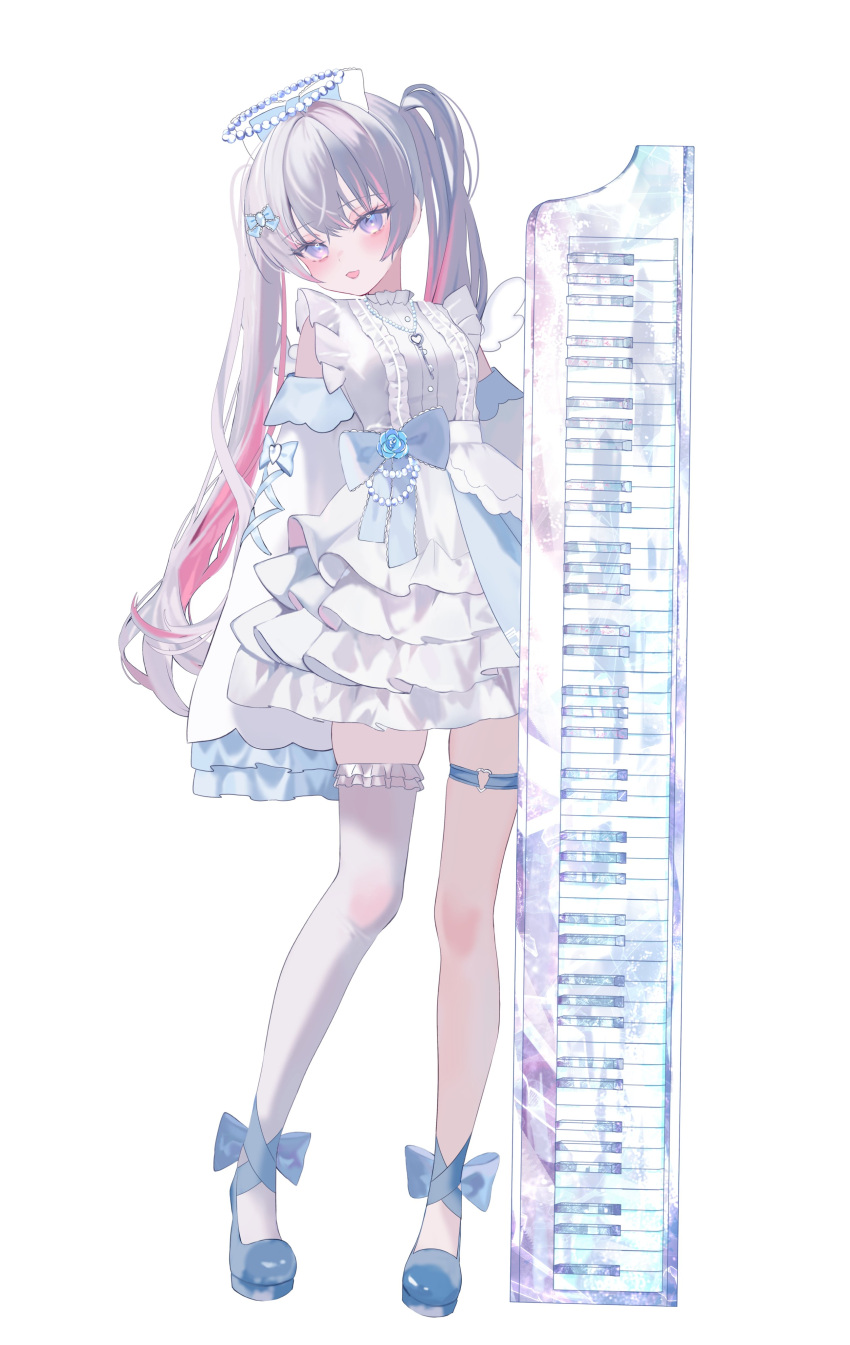 Safebooru - 1girl :p absurdres blue bow blue eyes blue ribbon blue ...