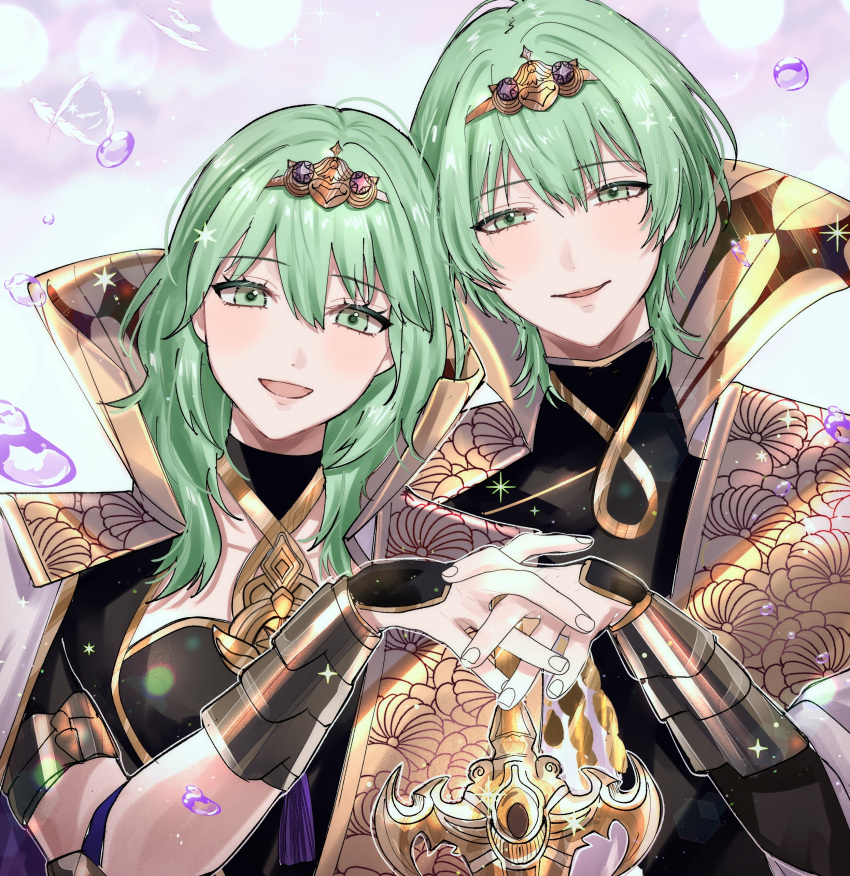 Safebooru - 1boy 1girl absurdres alternate hair color armor breasts ...