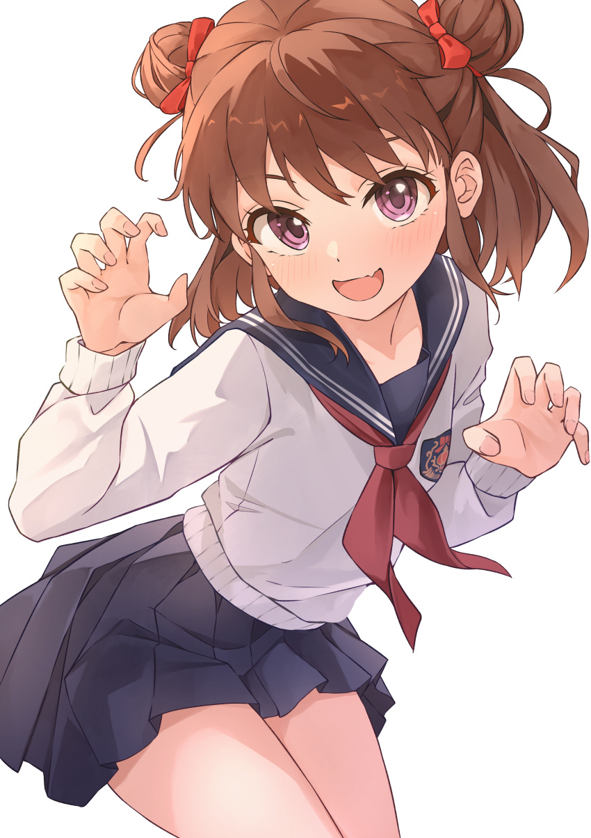 Safebooru - 1girl absurdres b1ack illust blue skirt blush brown hair ...